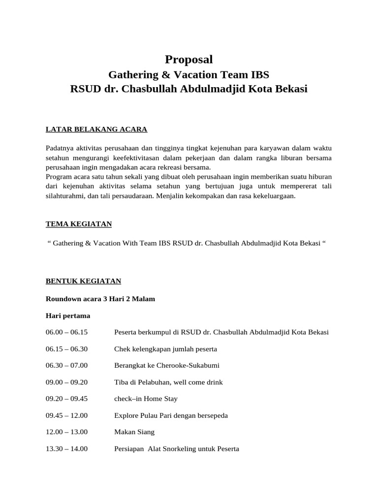 Contoh_Proposal_Gathering (1) | PDF