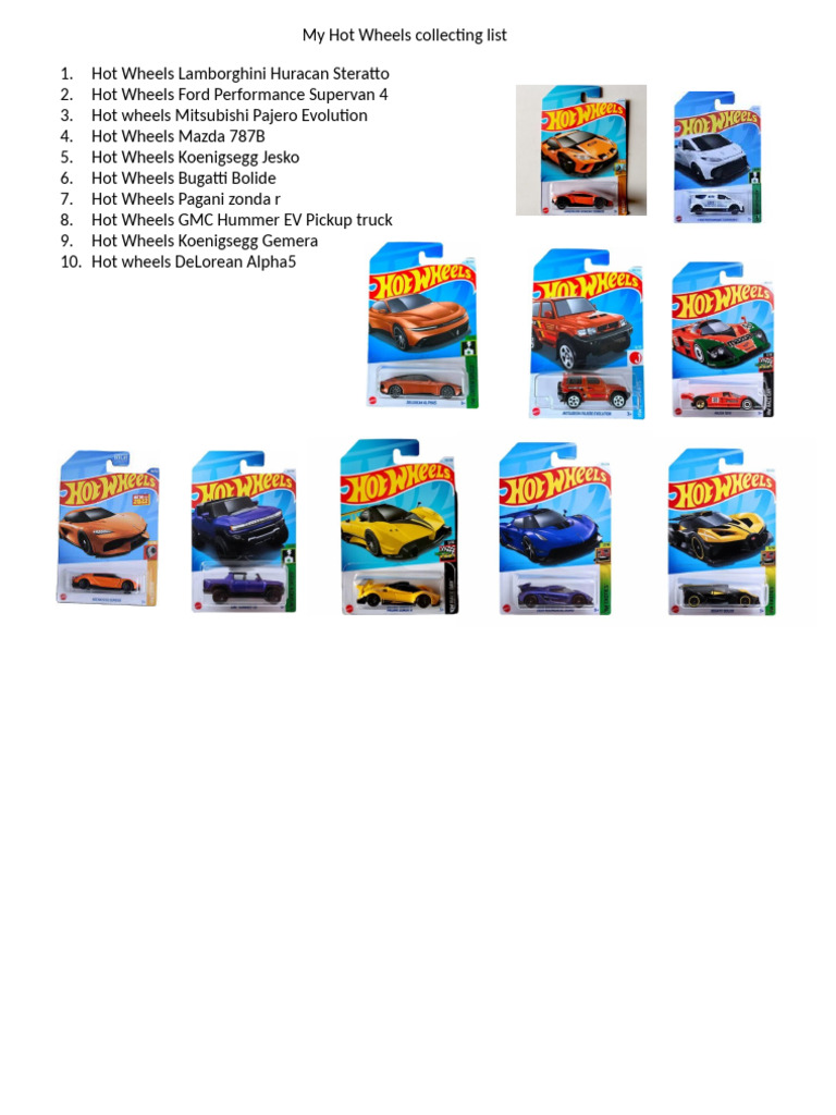 Hot Wheels List 5 | PDF