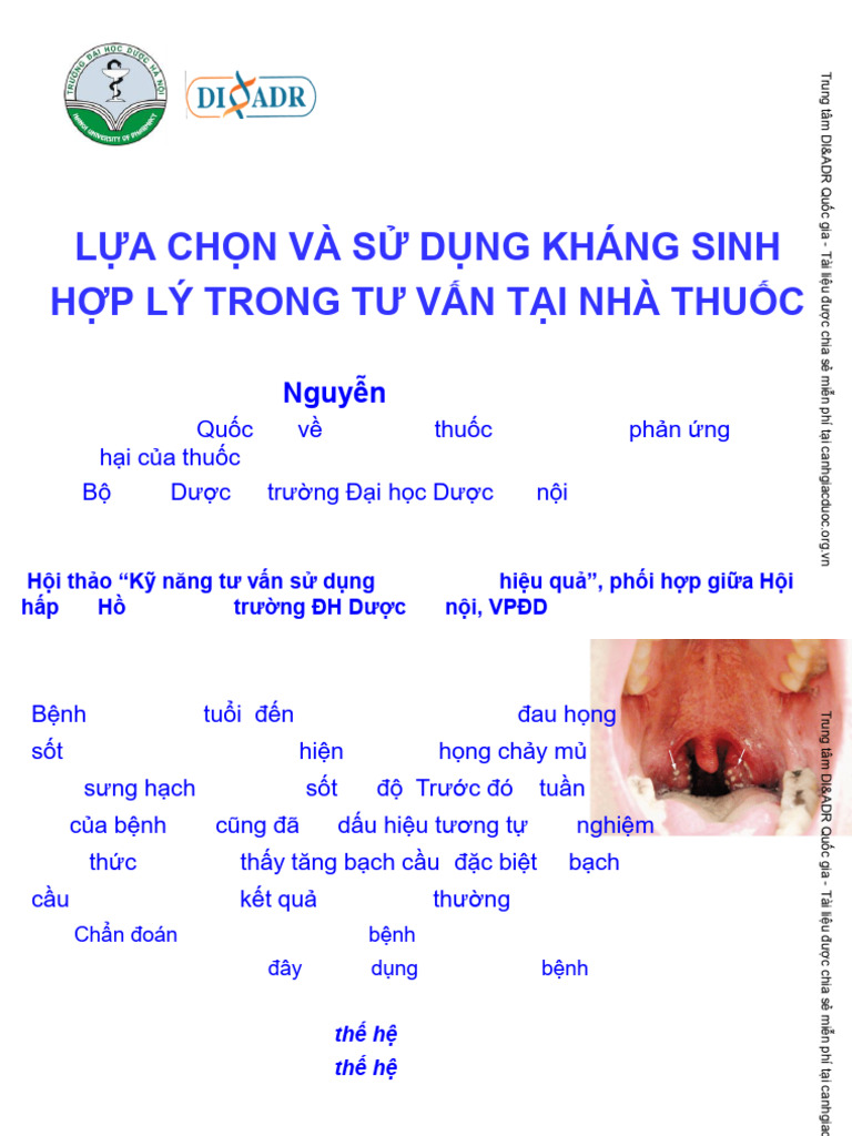 Lua Chon Va Su Dung Khang Sinh Hop Ly Tai Nha Thuoc GSK 12 2018 | PDF