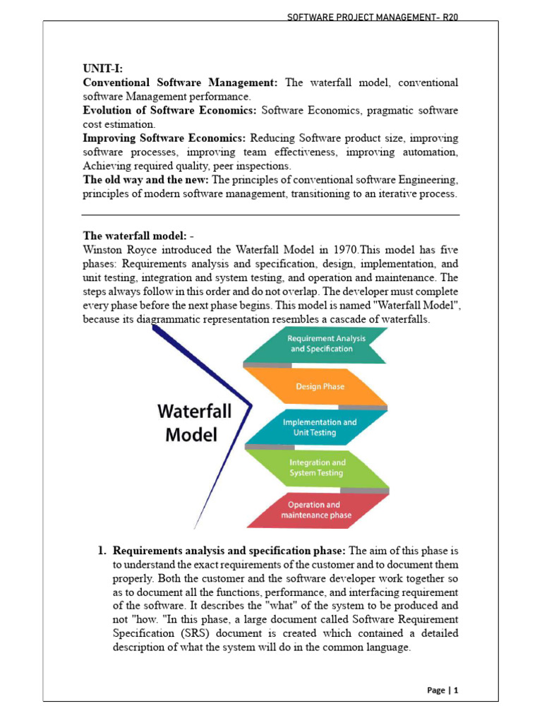 SPM Unit-1 R20 | PDF