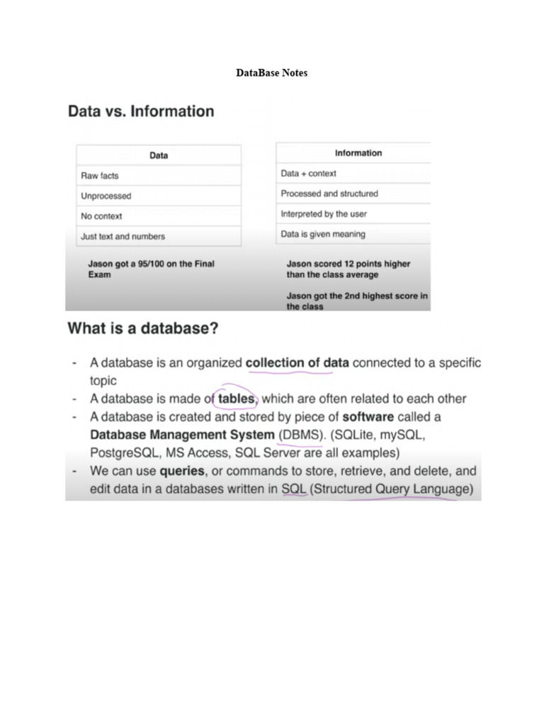 DATABASE NOTES | PDF