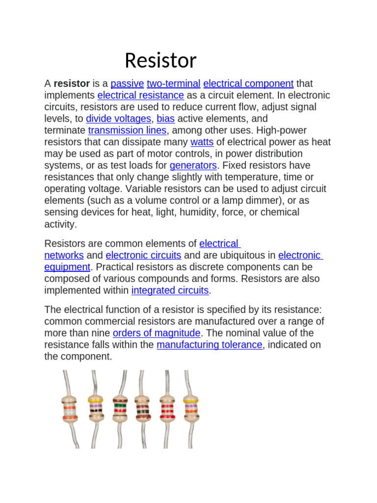 Resistor | PDF