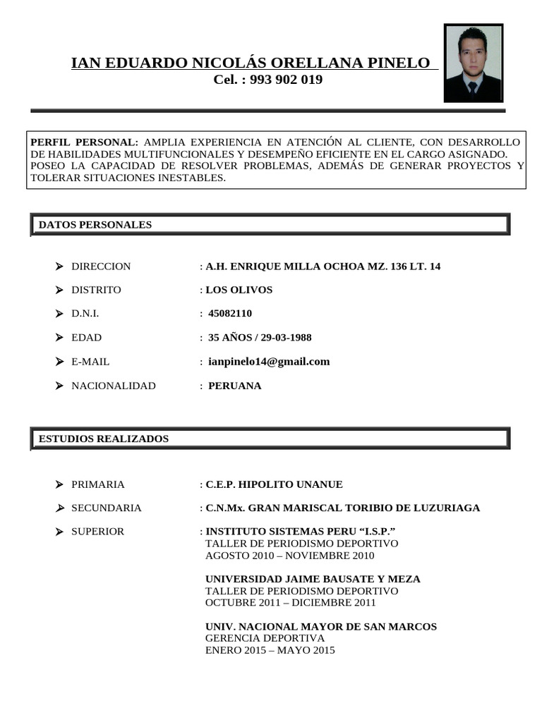 CV IAN - FEBRERO 2024 | PDF