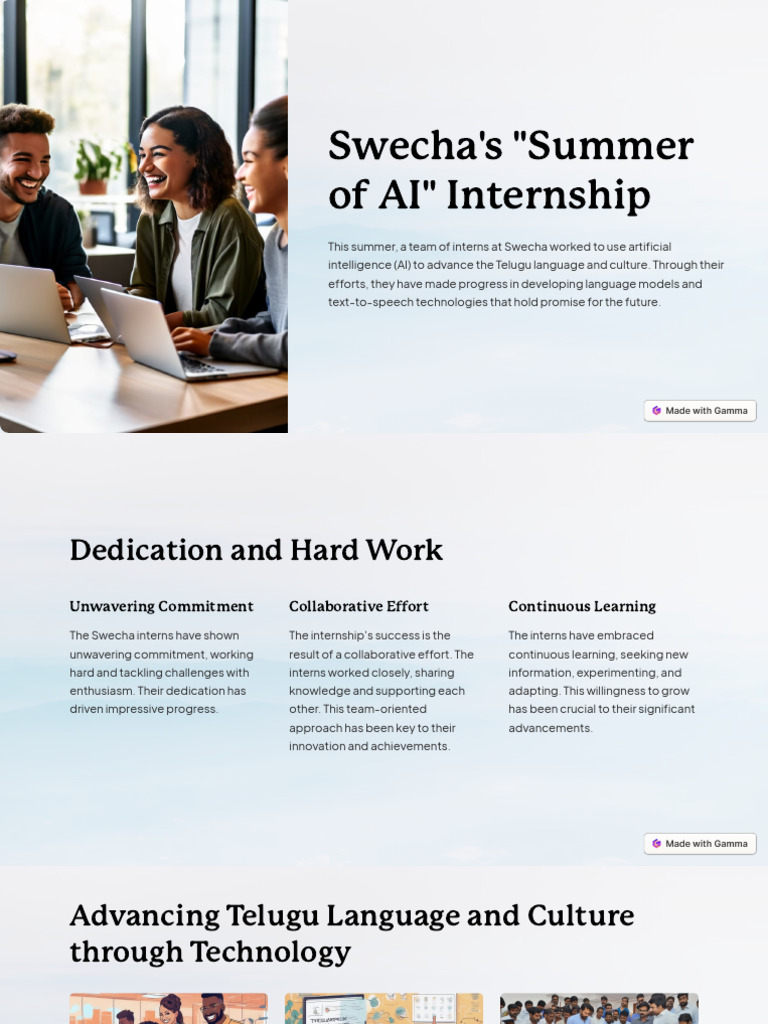 Swechas Summer of AI Internship | PDF