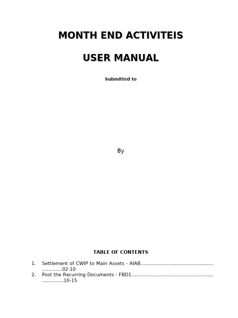 Month End Activities | PDF