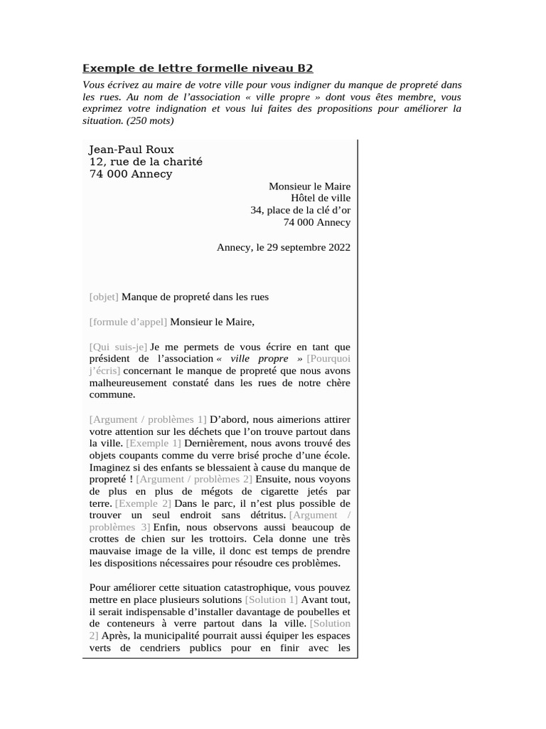 Lettre Formelle | PDF