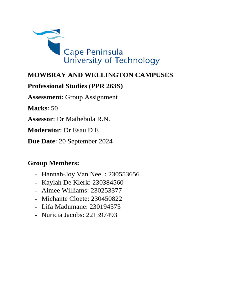 TP Assignment Cover Page | PDF