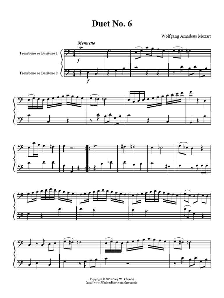 Mozart 6 Trombone | PDF