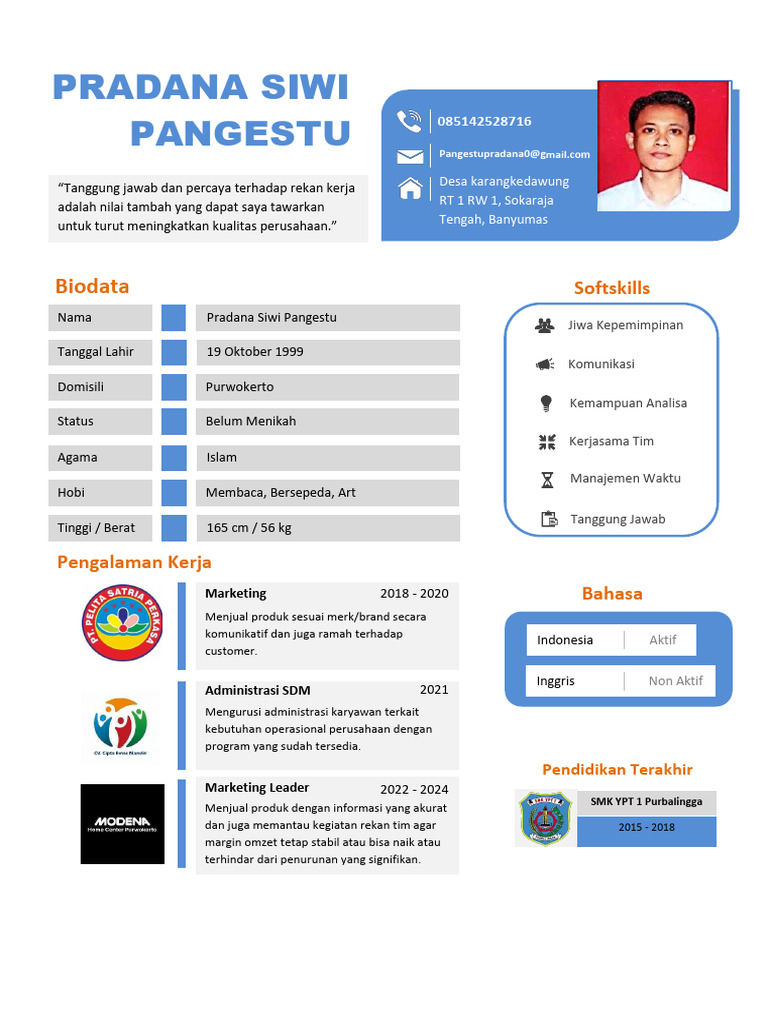 CV Kerja Pradana | PDF