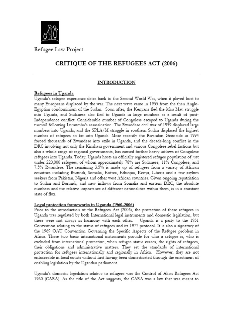 Refugees Act RLP Critique | PDF