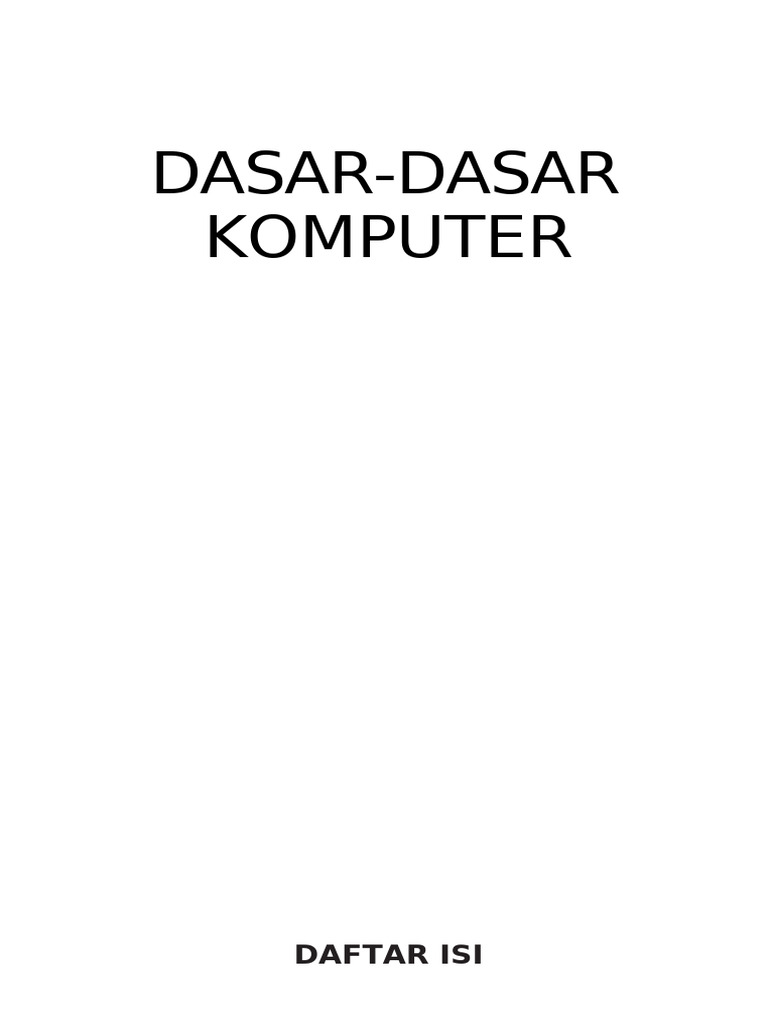 Dasar Dasar Komputer | PDF