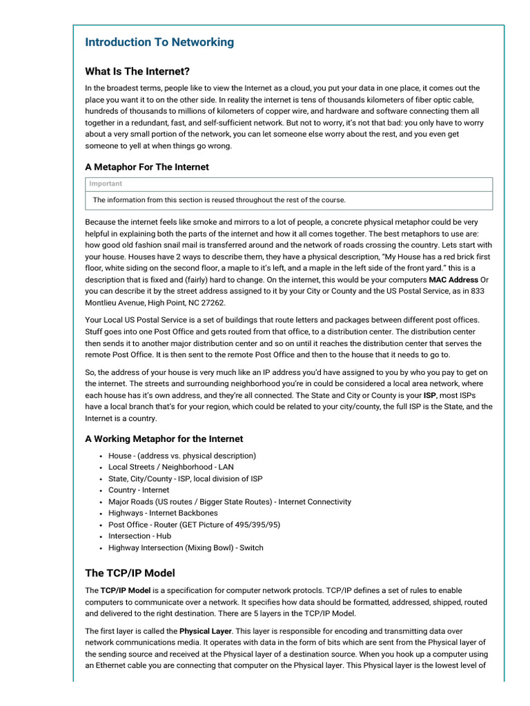 Introduction To Networking - Introduction To Information and Communication Technology | PDF