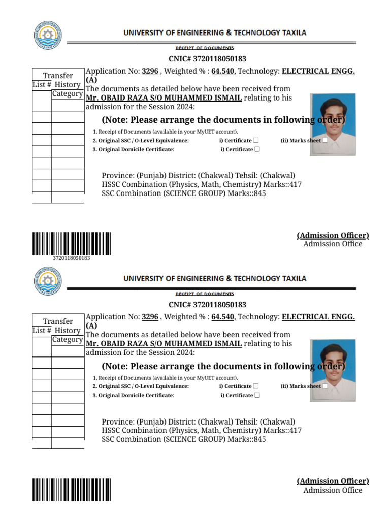 Document Recipt | PDF