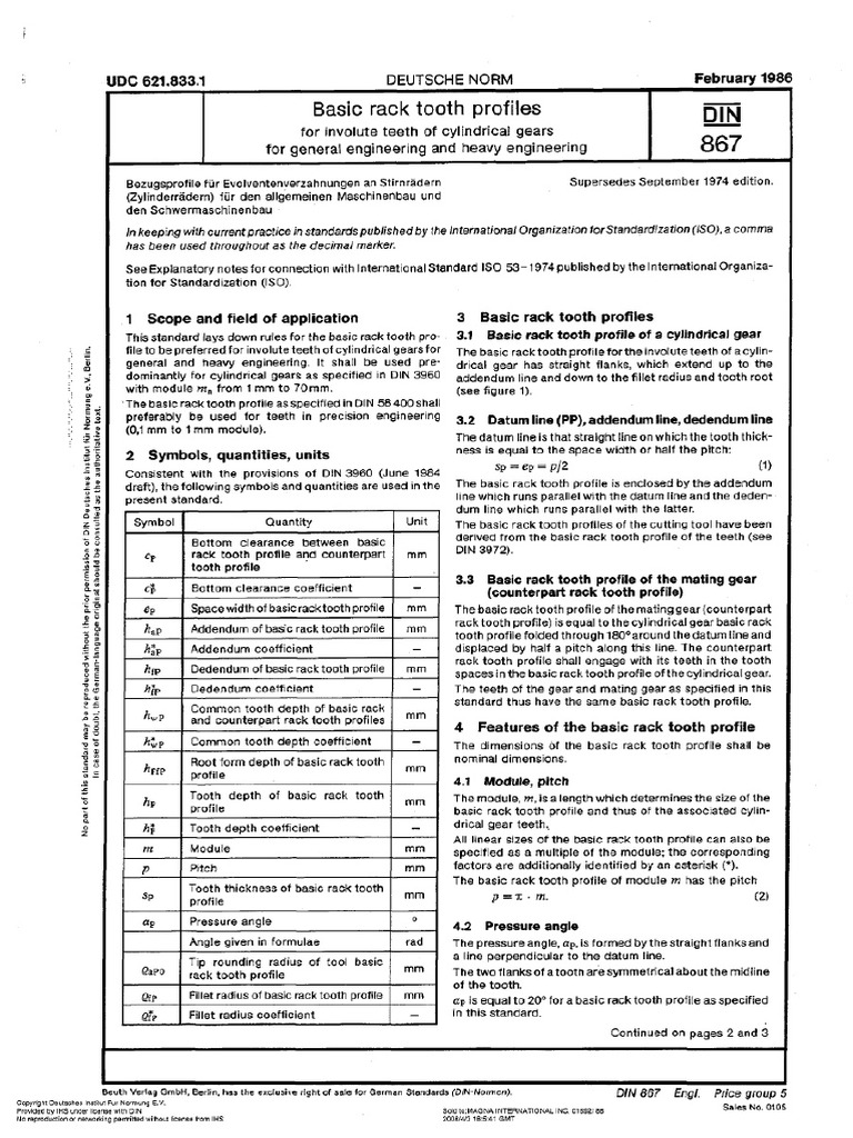 Din 867 - 02.86 | PDF