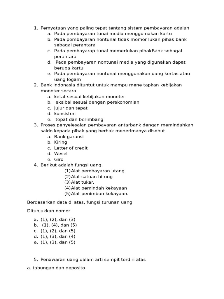 Soal 1 - 40 Urain 1-15 | PDF