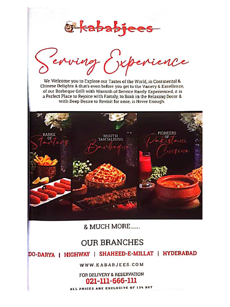 Kababjees Menu | PDF