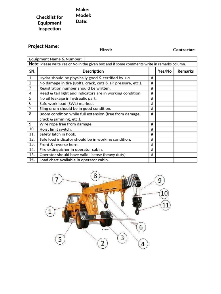 Hydra Inspections Checklist | PDF | Technology & Engineering