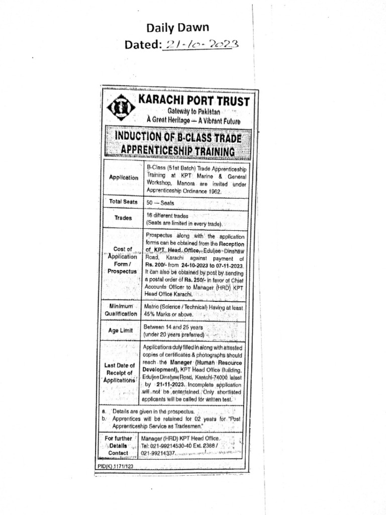 Apprenticeship Job Advert 6580 | PDF