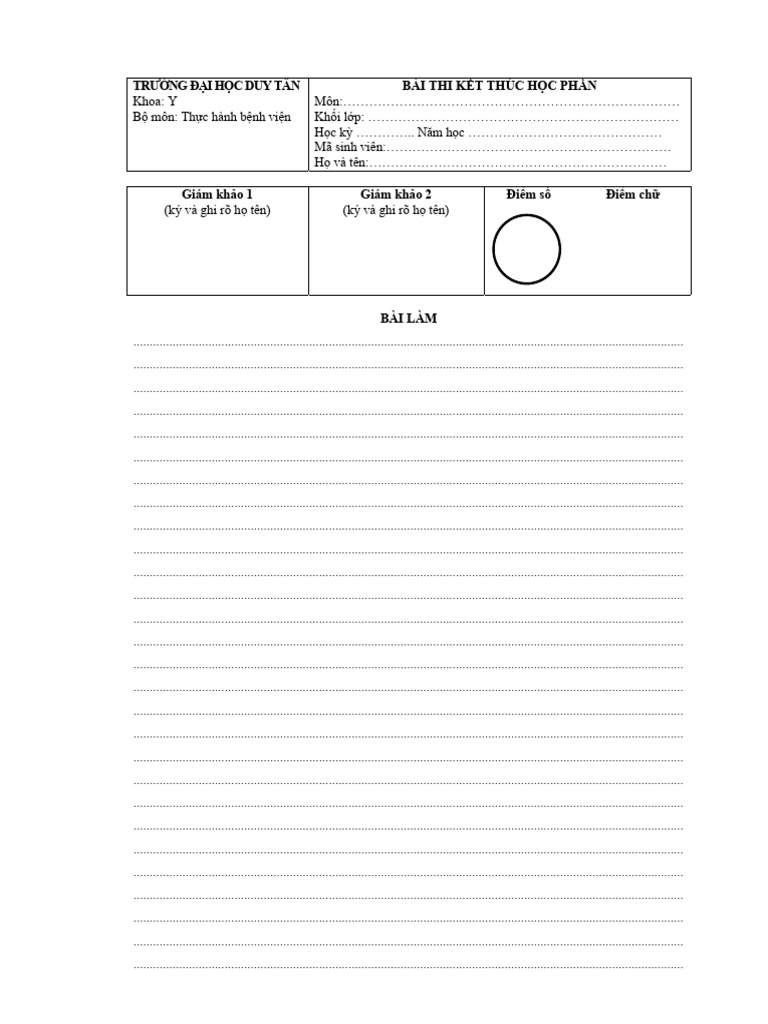 Giay Lam Bai Thi KTHP Trang | PDF