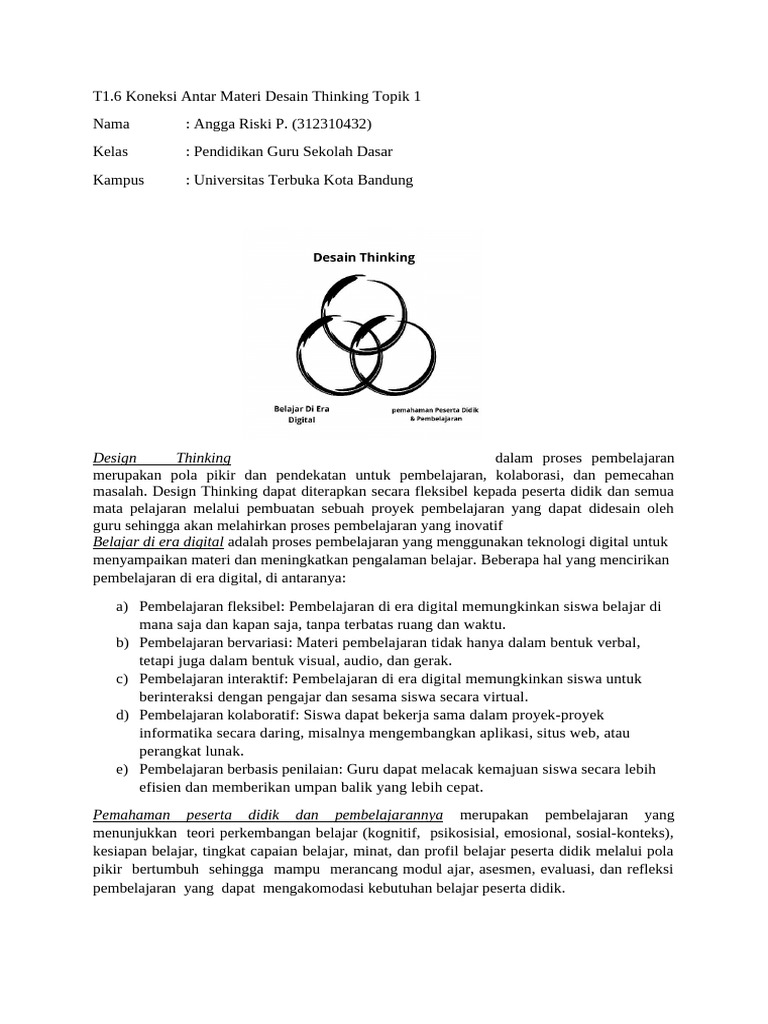T1.6 Koneksi Antar Materi DT | PDF