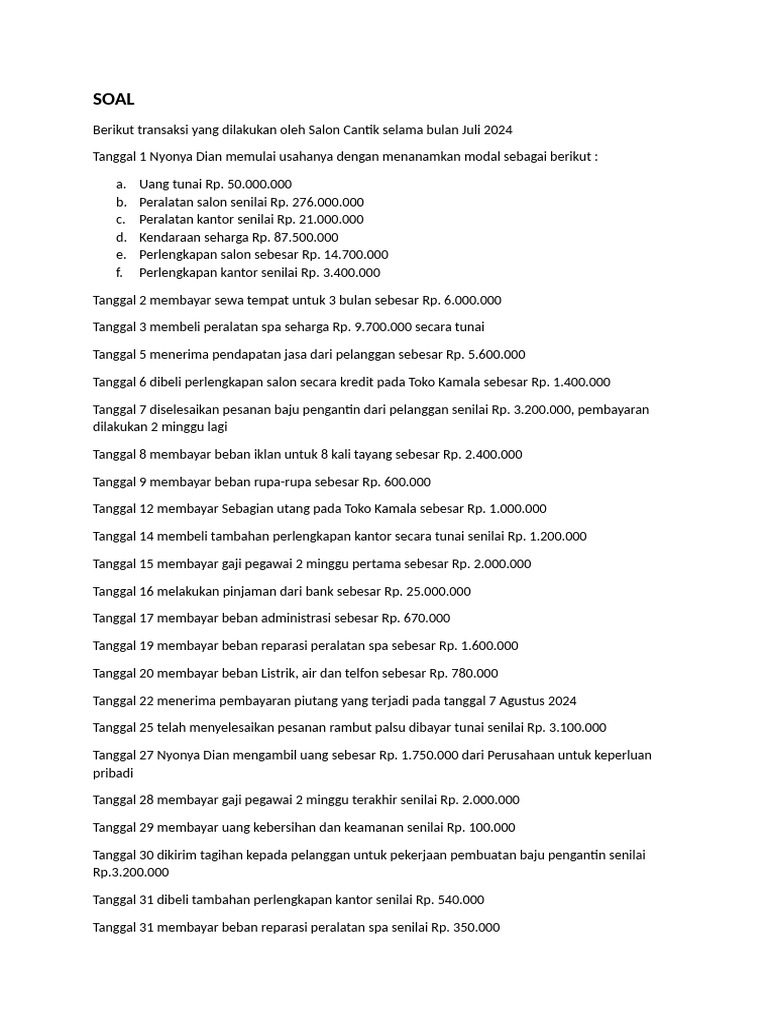 SOAL AKUNTANSI XII Ips 1 Dan 3 | PDF