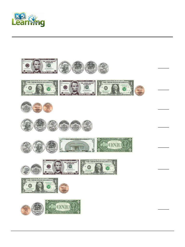 Money Worksheet 2 | PDF