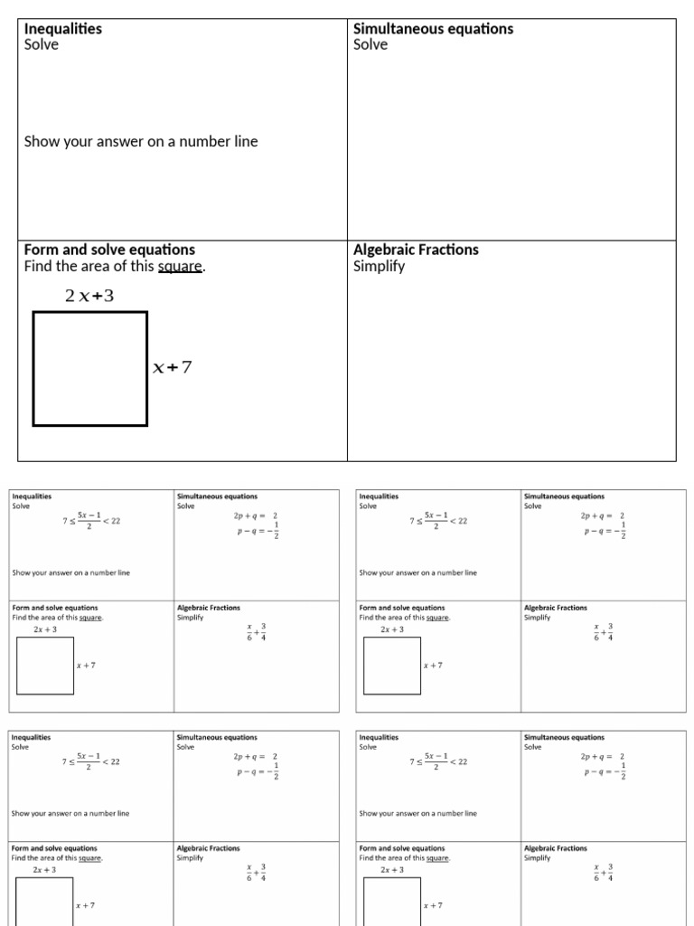 G8 Simultaneous Equations Balancing | PDF