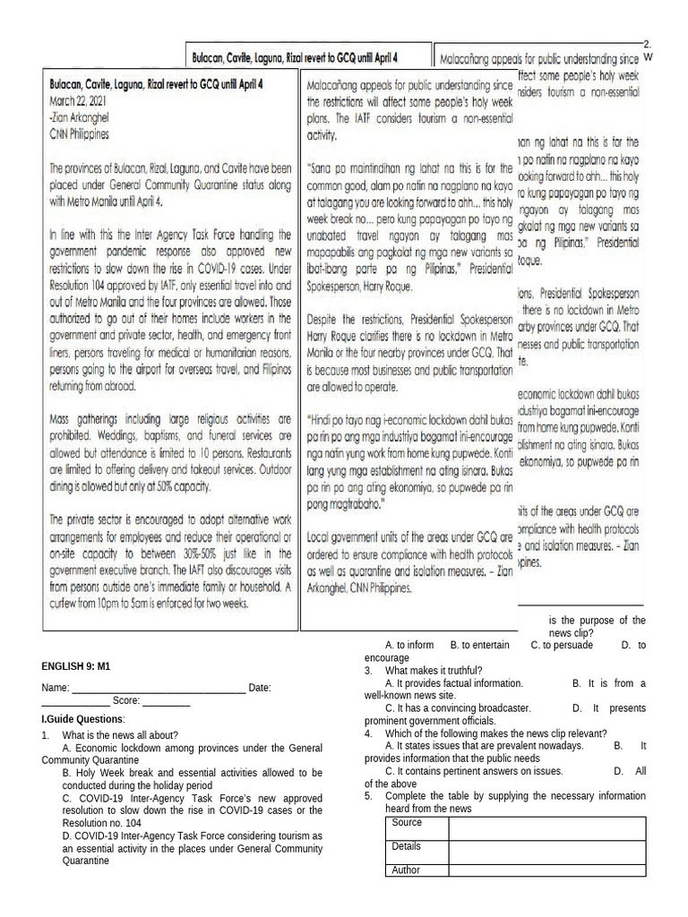 English 9 | PDF
