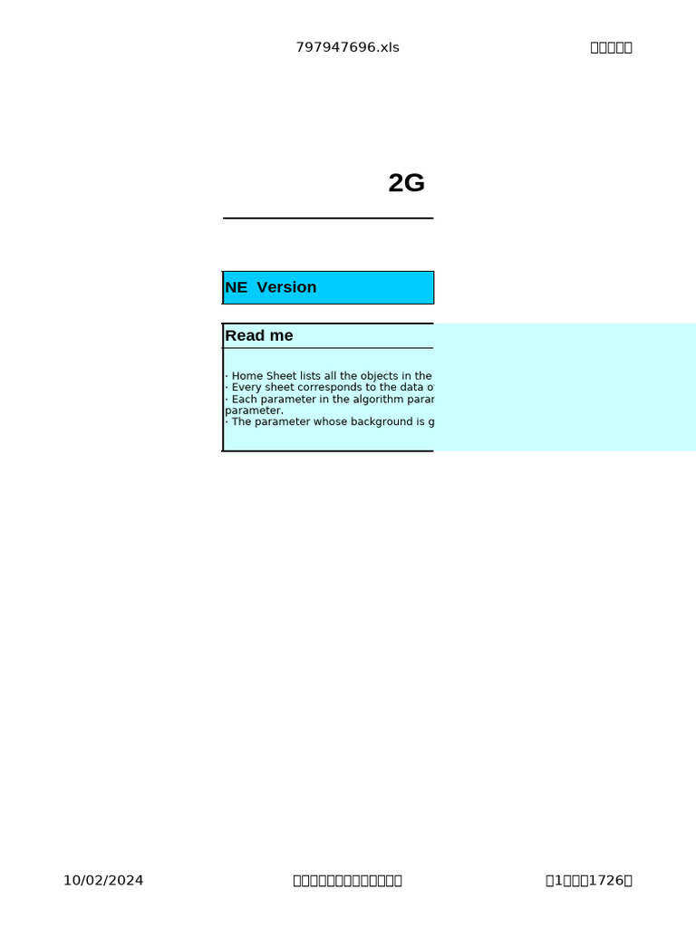 2G Cell Frequency Data Template | PDF