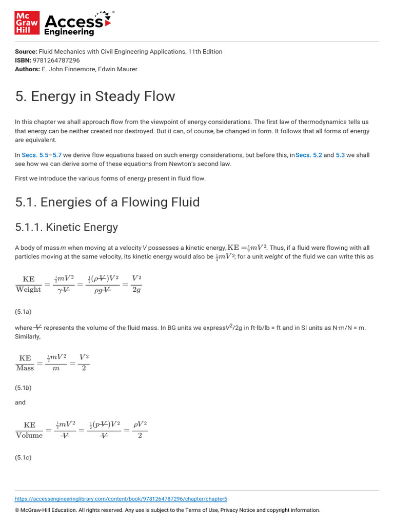 Energy in Steady Flow | PDF