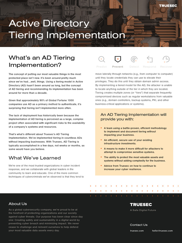 Service Overview AD Tiering Implementation | PDF