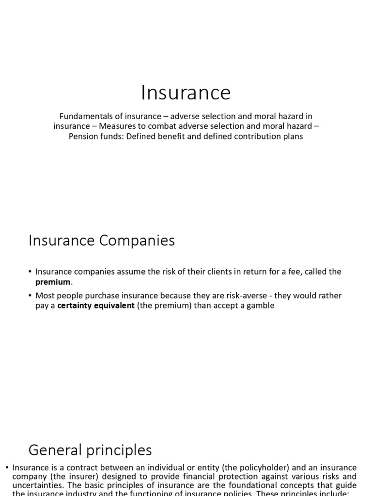 FMI - Module 4 - Insurance - 10 - 10 | PDF