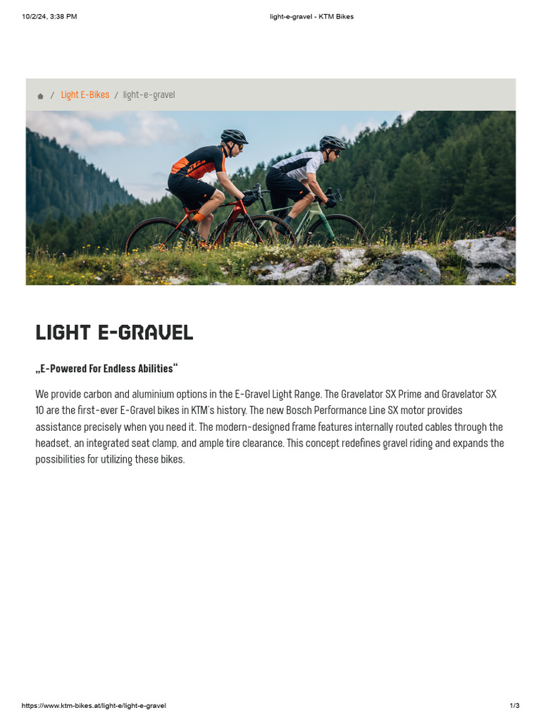 Light-E-Gravel - KTM Bikes | PDF | Wheel | Vehicles