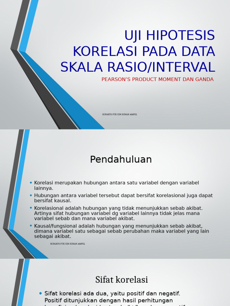 Uji Hipotesis Korelasi Dua Variabel Pada Data Rasio&interval | PDF