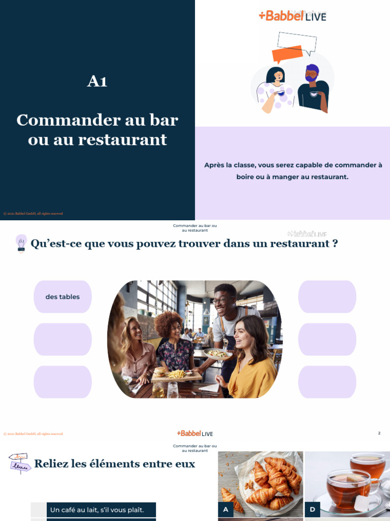 FRA - A1 - 07 Commander Au Bar Ou Au Restaurant | PDF