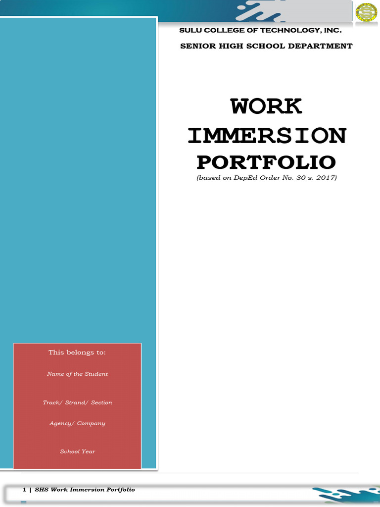 Work Immersion 2021-2022 | PDF | Job Interview | Business