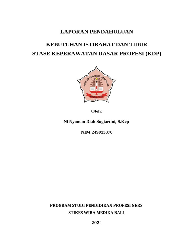 LP KDP Diah Kebutuhan Istirahat Tidur | PDF