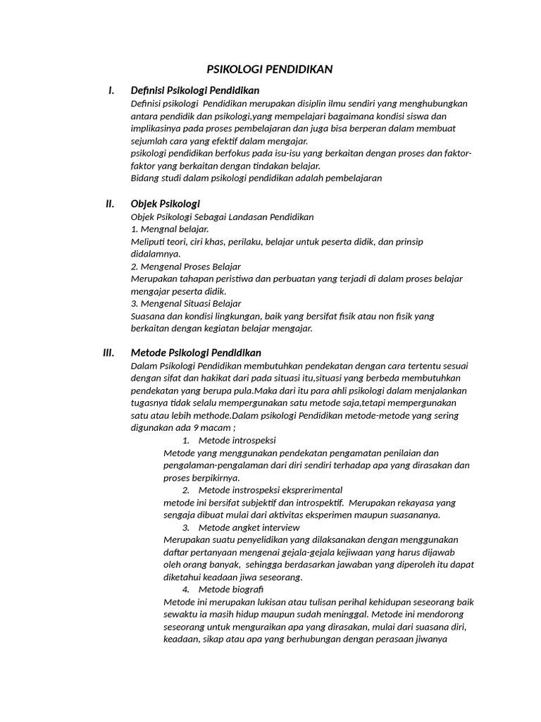 Psikologi Pendidikan | PDF