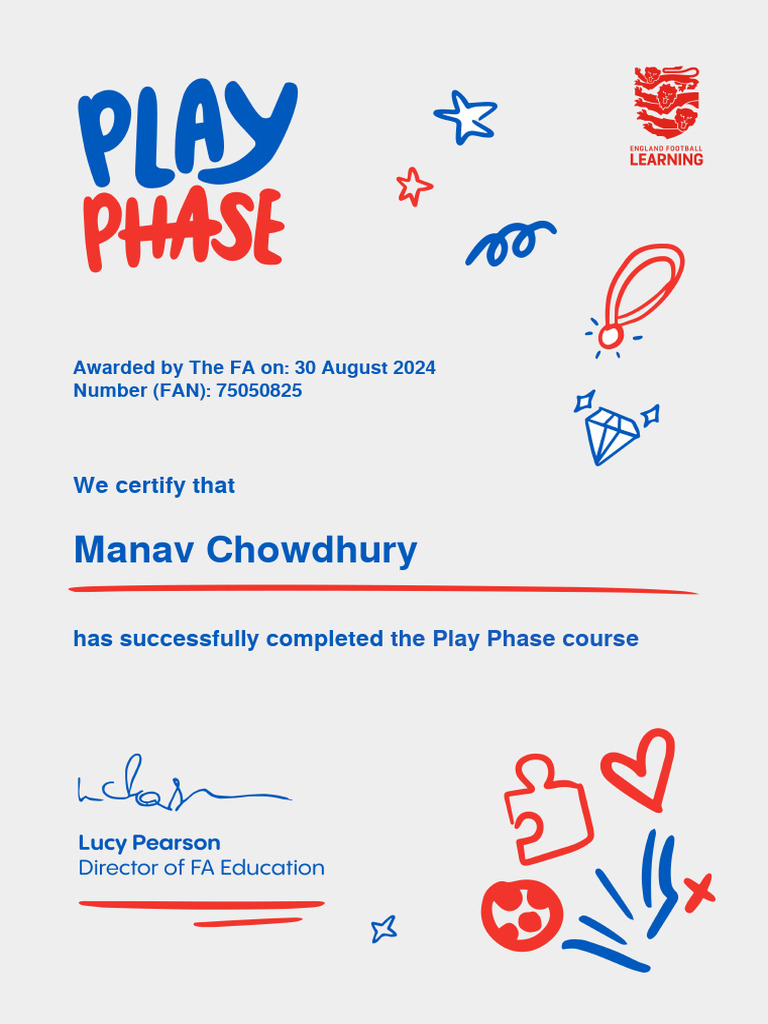 Play Phase certificate | PDF