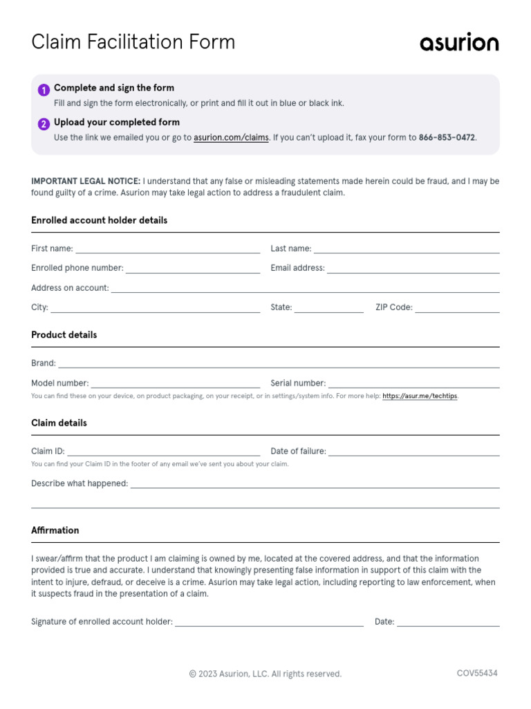 Claim Facilitation Form Home | PDF