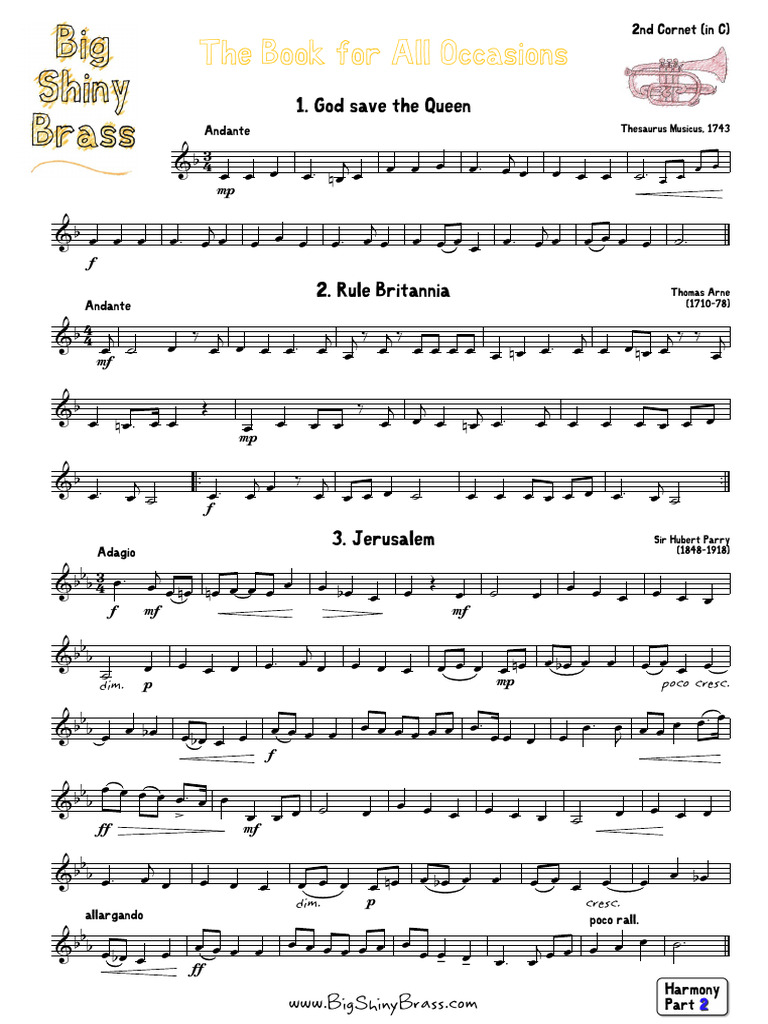 2b 2nd Cornet (Concert Pitch) - (HARMONY PART 2) | PDF