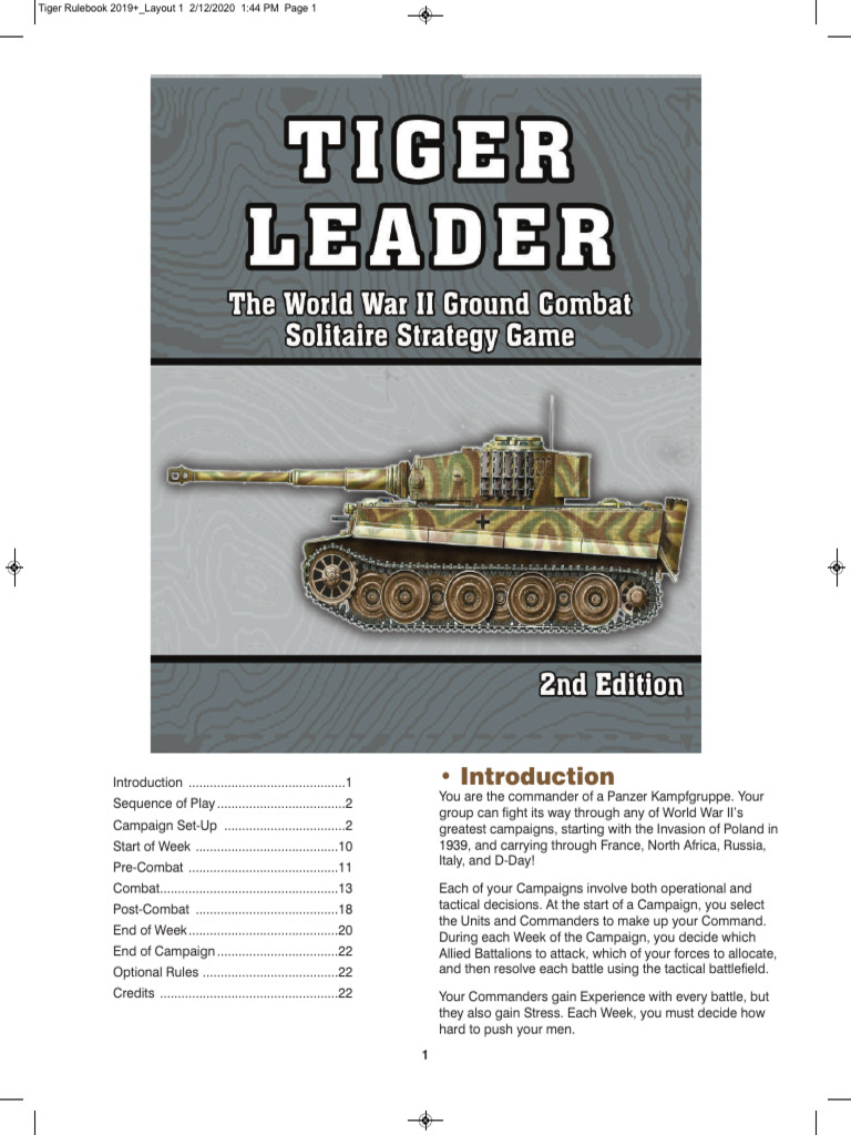 Tiger Rulebook | PDF