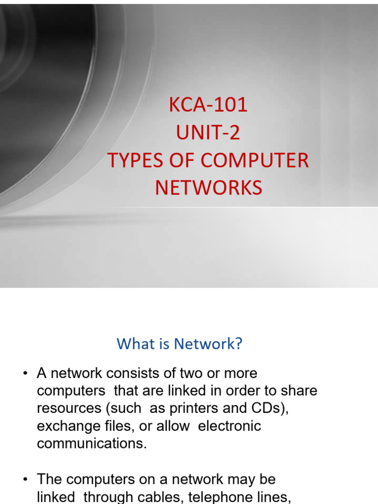 KCA 101 (Lec 3) - Types of Networks | PDF