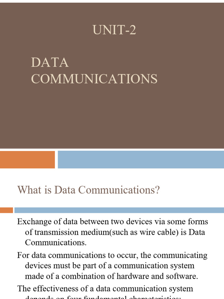 KCA 101 (Lec 2) - Data Communication | PDF