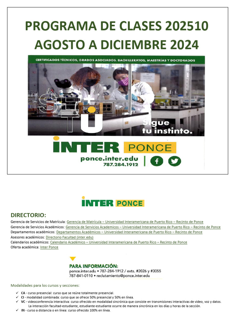 Programa de Clases_202510 | PDF