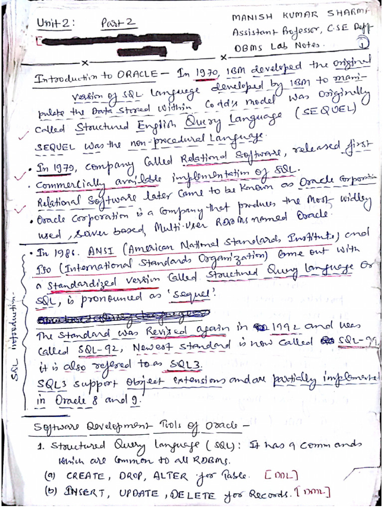 DBMS UNIT 2 Part 2 SQL, PLSQL 129 | PDF