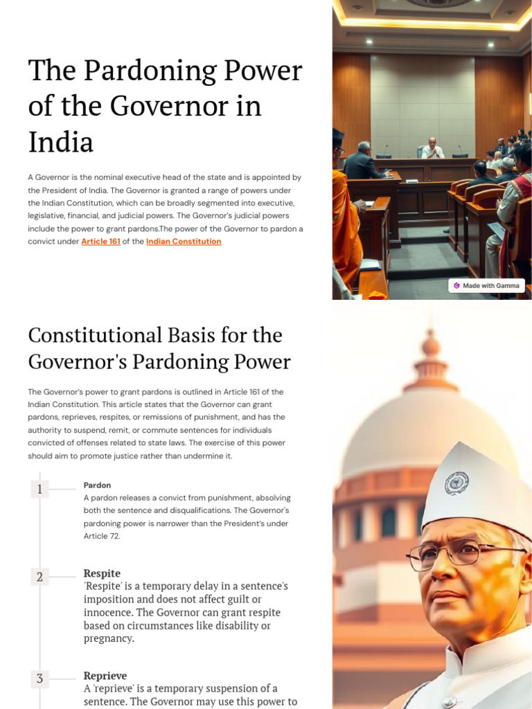 Governor's Pardoning Power in India | PDF | Pardon | Political Law