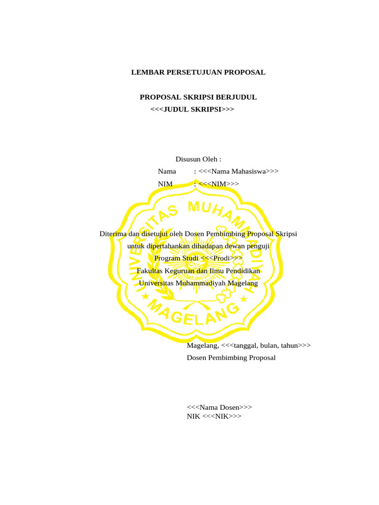 Template Lembar Persetujuan Proposal Penelitian | PDF