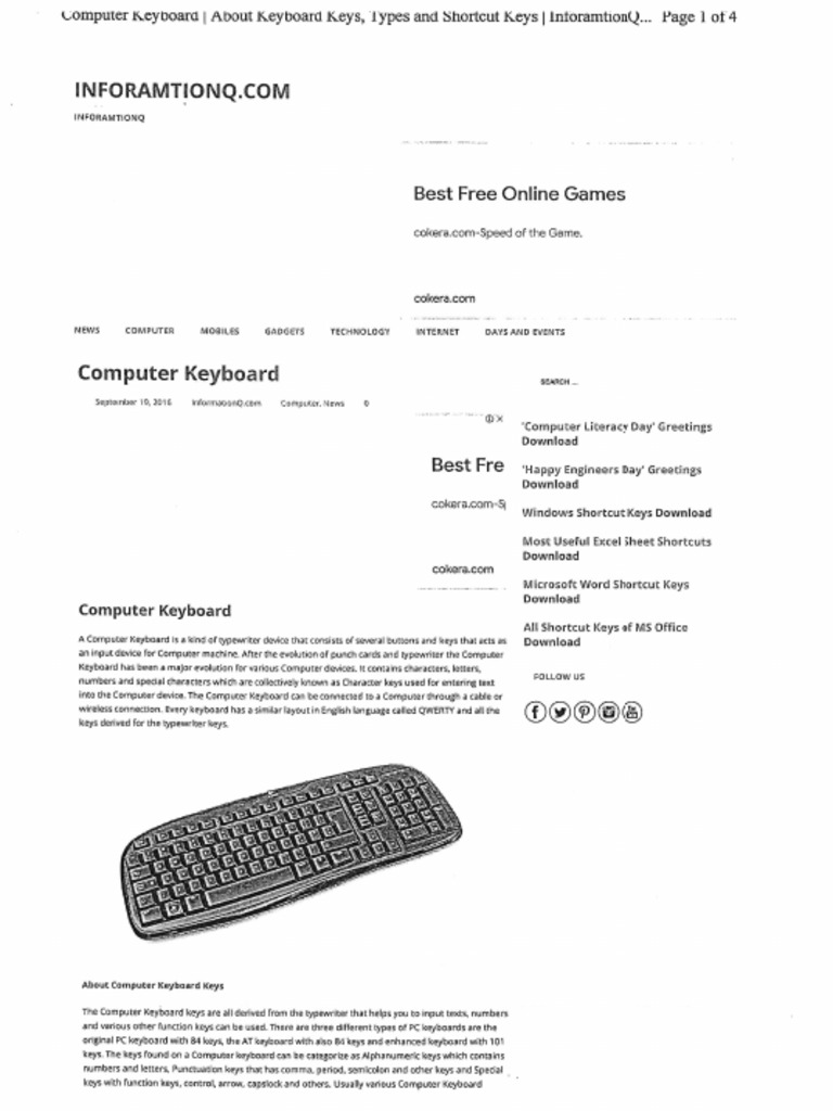 Basic Keyboard Skills | PDF