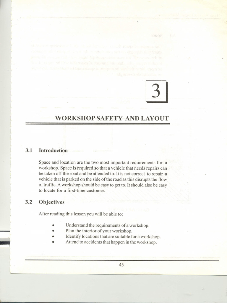 3. Workshop safety Precautions & Layout | PDF